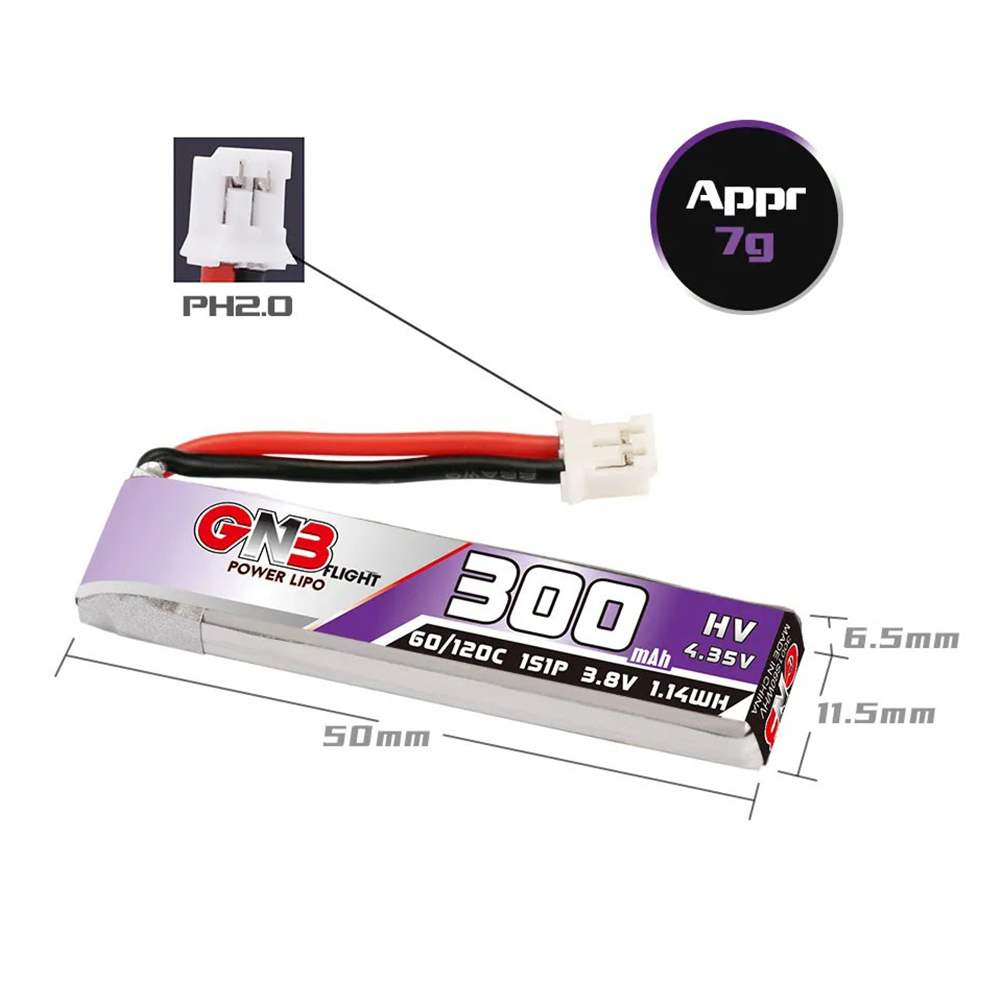 GNB 300mAh 1S 60C HV PH2.0/A30 | Rotorama