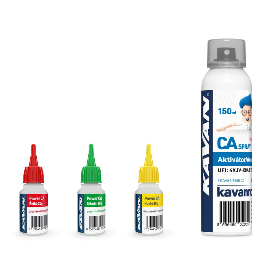 Kavan CA Pack Instant Adhesive - S, M, D 20g + Activator | Rotorama